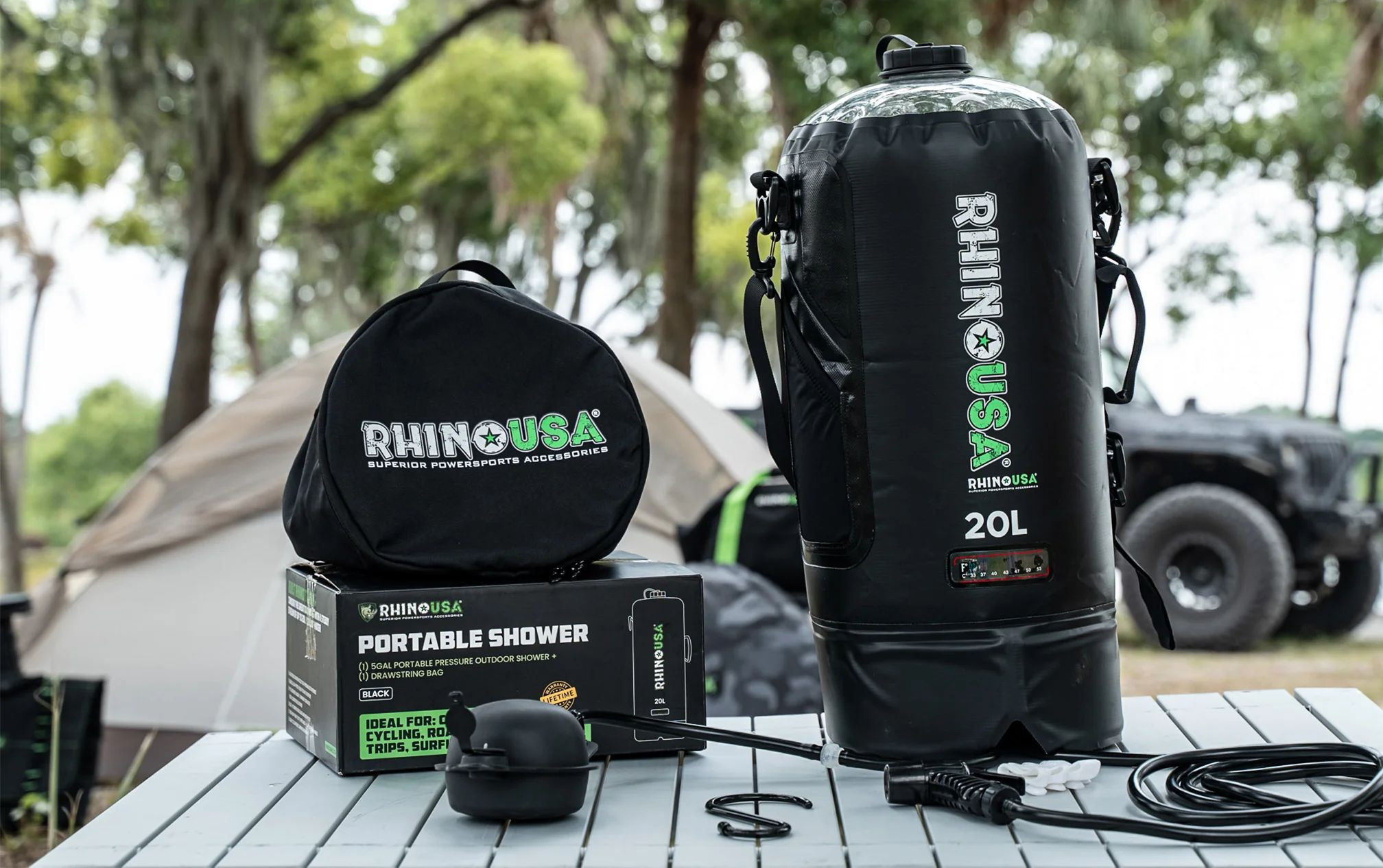 Rhino USA® CA-SHPOR-BLK - 5 Gal Portable Shower Kit - RECREATIONiD.com