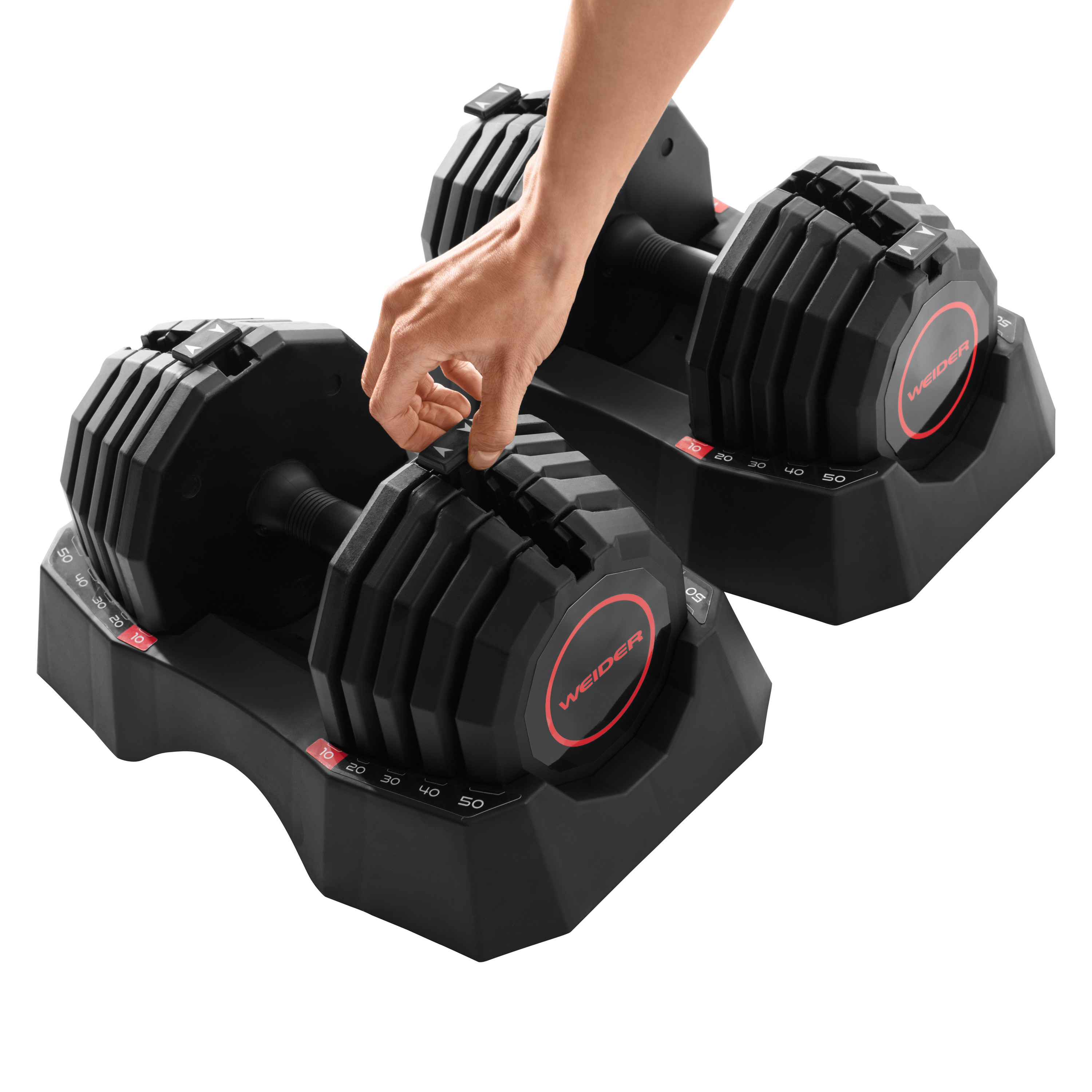 Weider WSAW10017 Steel 50 Lb Dumbbell Pair With Rack RECREATIONiD